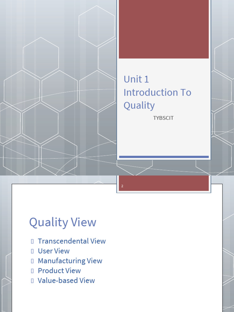 Unit 1 Introduction To Quality | PDF | Performance Indicator | Software