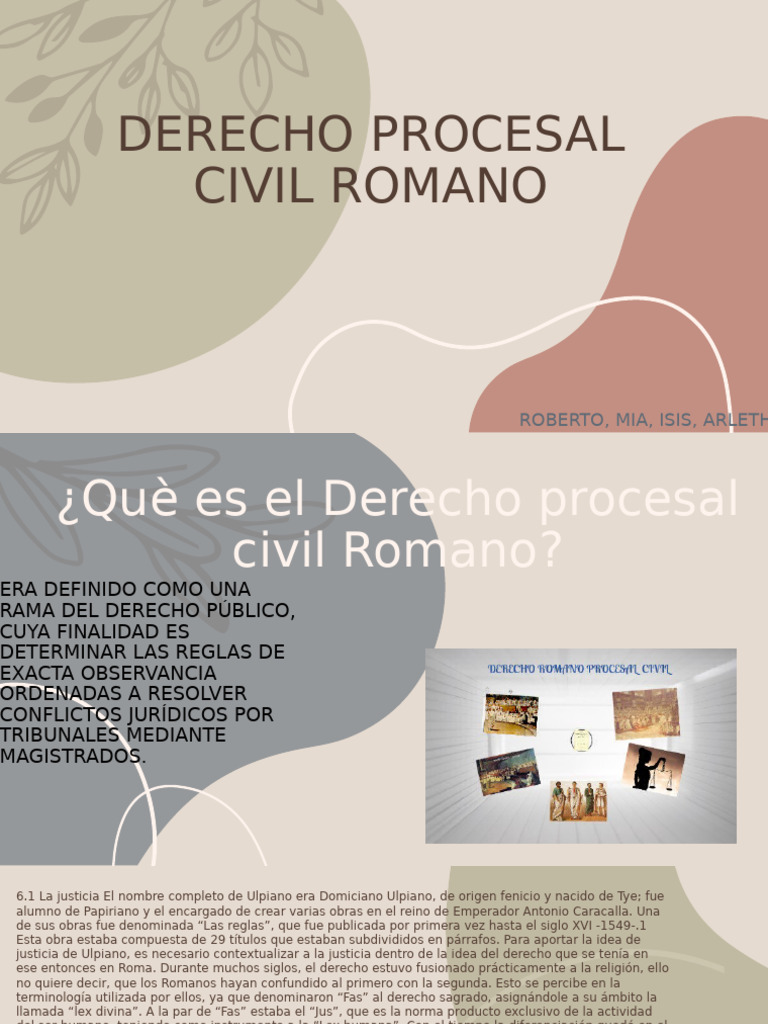 Derecho Procesal Civil Romano | PDF | imperio Romano | Justicia