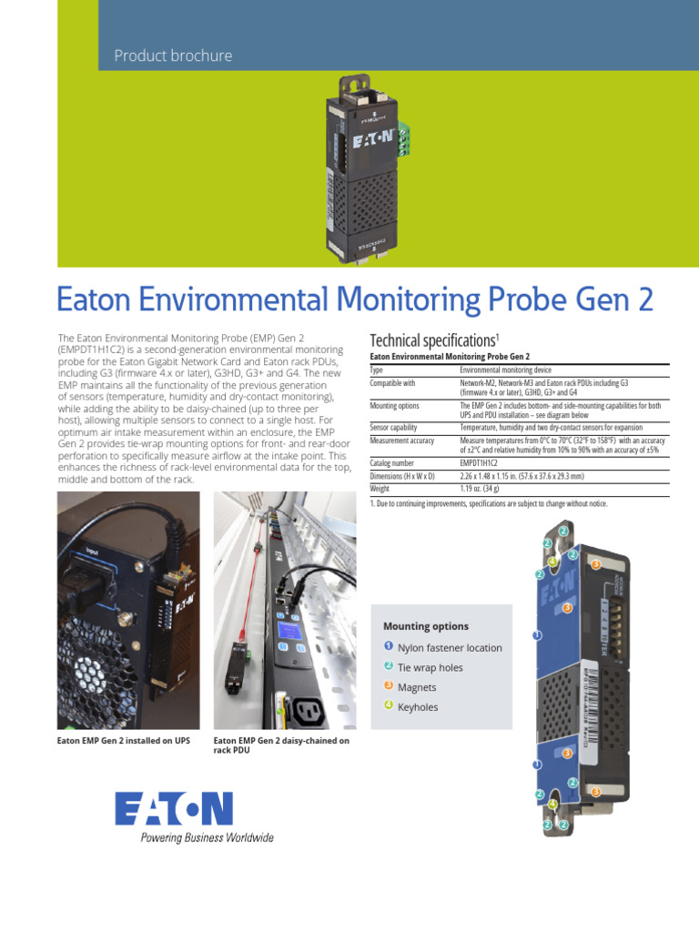 Eaton Emp Gen2 Brochure BR152045EN | PDF | Sensor | Equipment