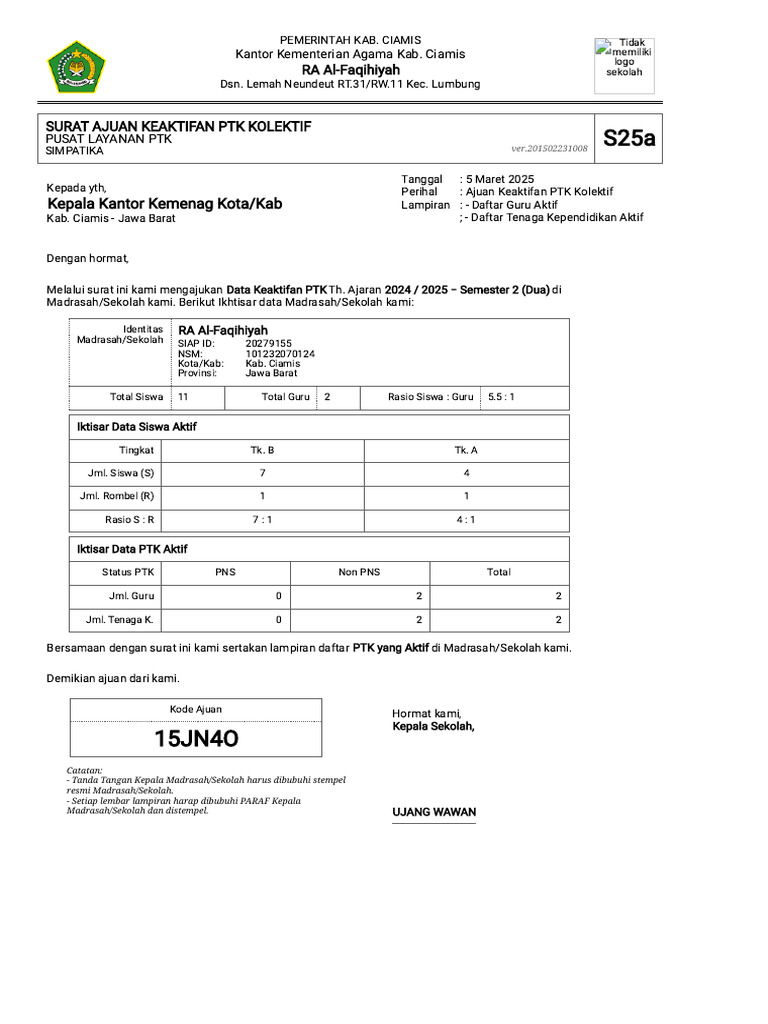 s25 Ra Al Faqihiyah Ujang Wawan Tahun 2025 | PDF