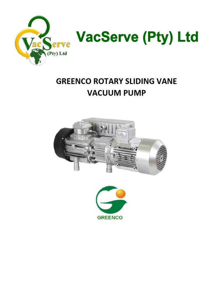 Greenco Rotary Sliding Vane Brochure | PDF | Pump | Gas Technologies