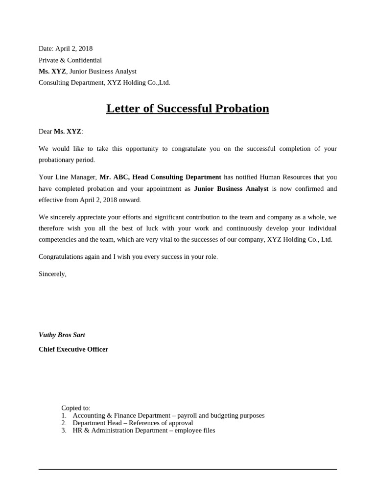 12.0. XYZ_Probation Letter_Template_EN_V1 | PDF