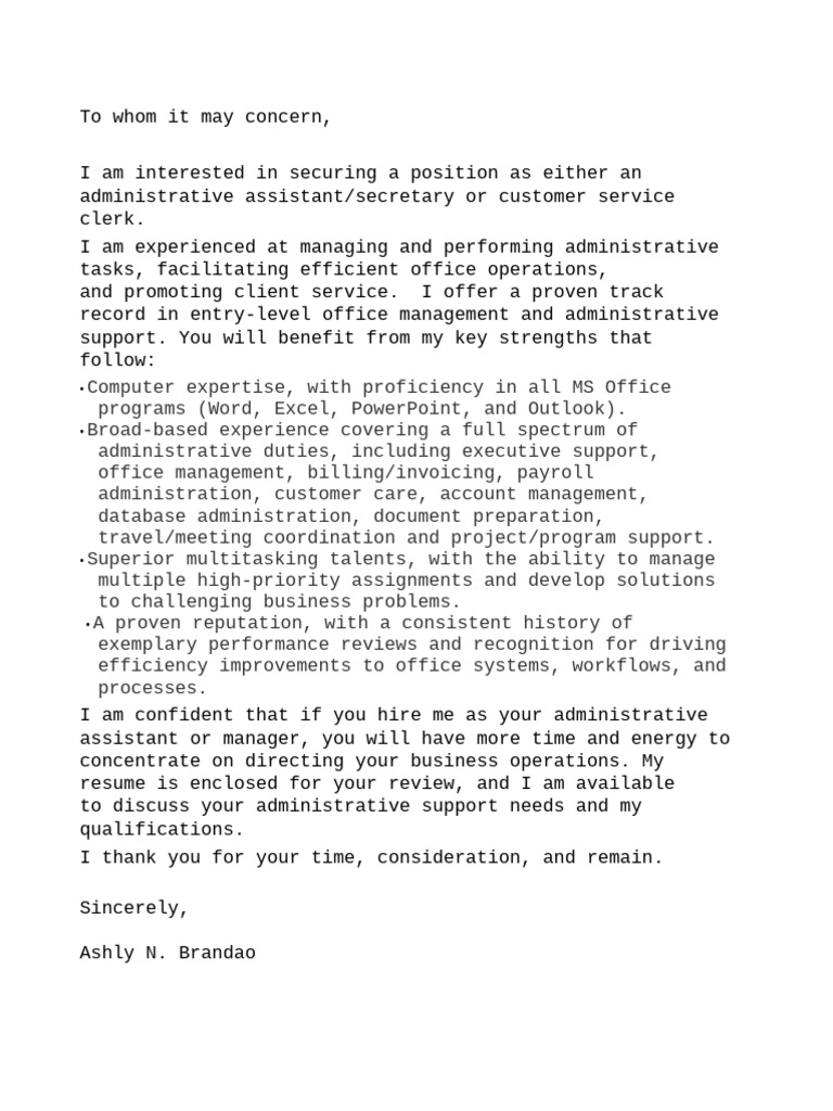 Current Cover Letter | PDF