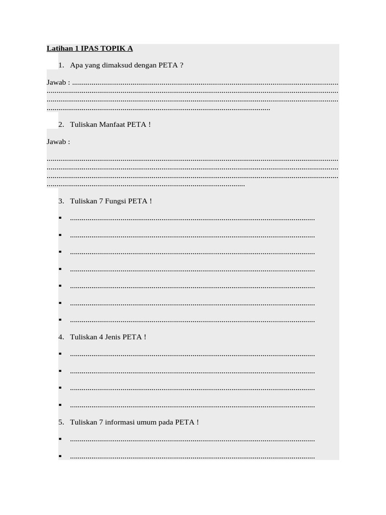 Latihan 1 IPAS TOPIK A | PDF