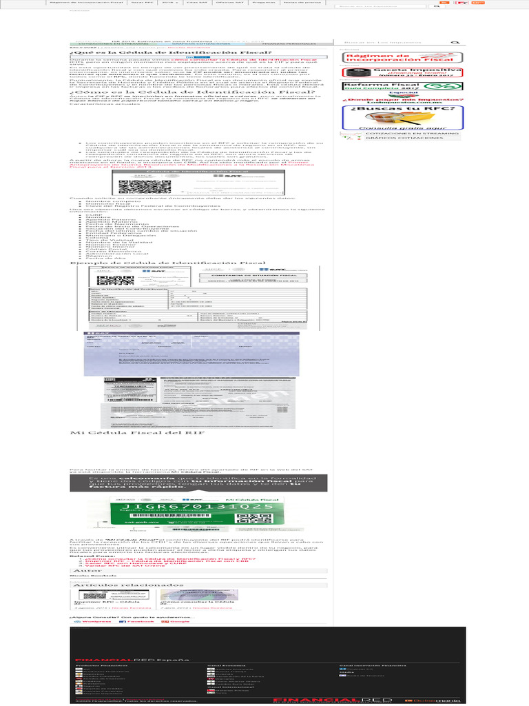 Cédula de Identificación Fiscal: Uso y Definición | PDF
