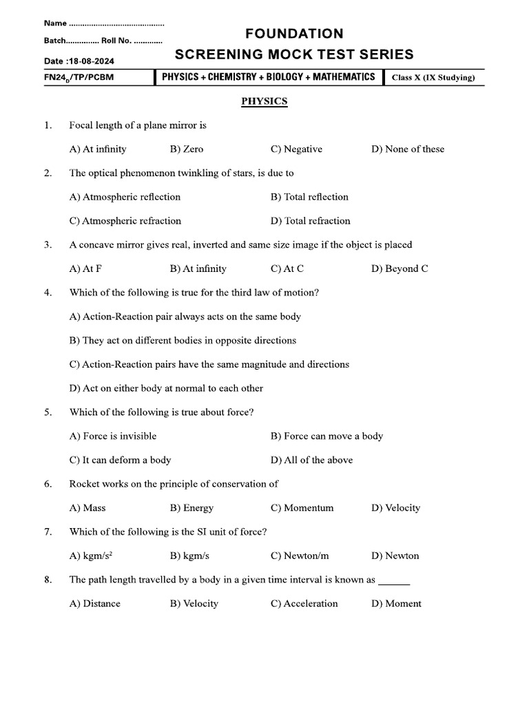 Brilliant Mock 3 | PDF