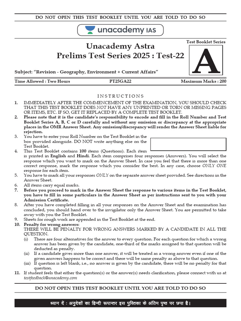 Astra Test-22 Question Paper | PDF | Atmosphere Of Earth | Greenhouse ...