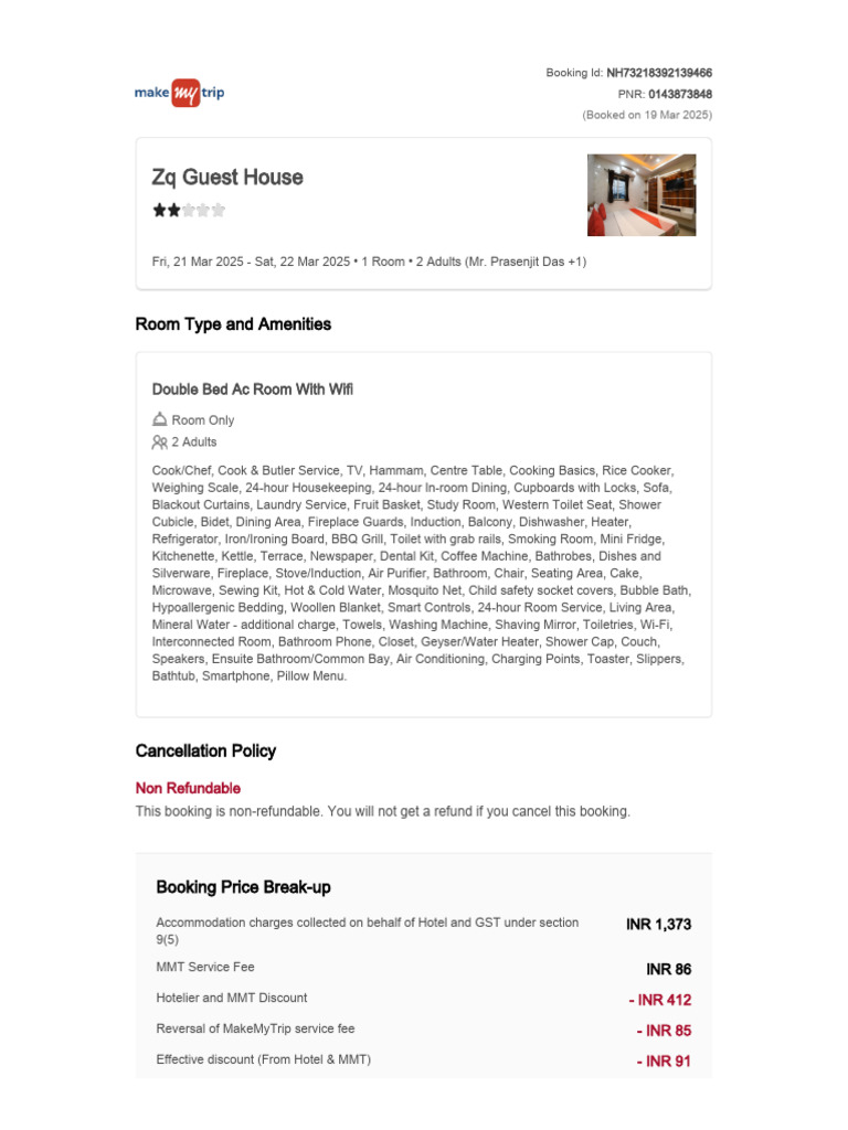Hotel Booking Details and Policies | PDF | Bathroom | Home
