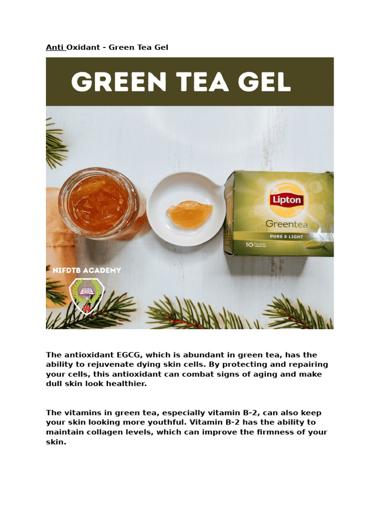 Green Tea Gel | PDF