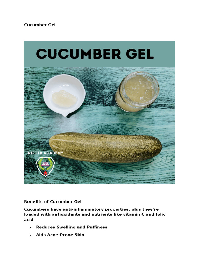 Cucumber Gel | PDF