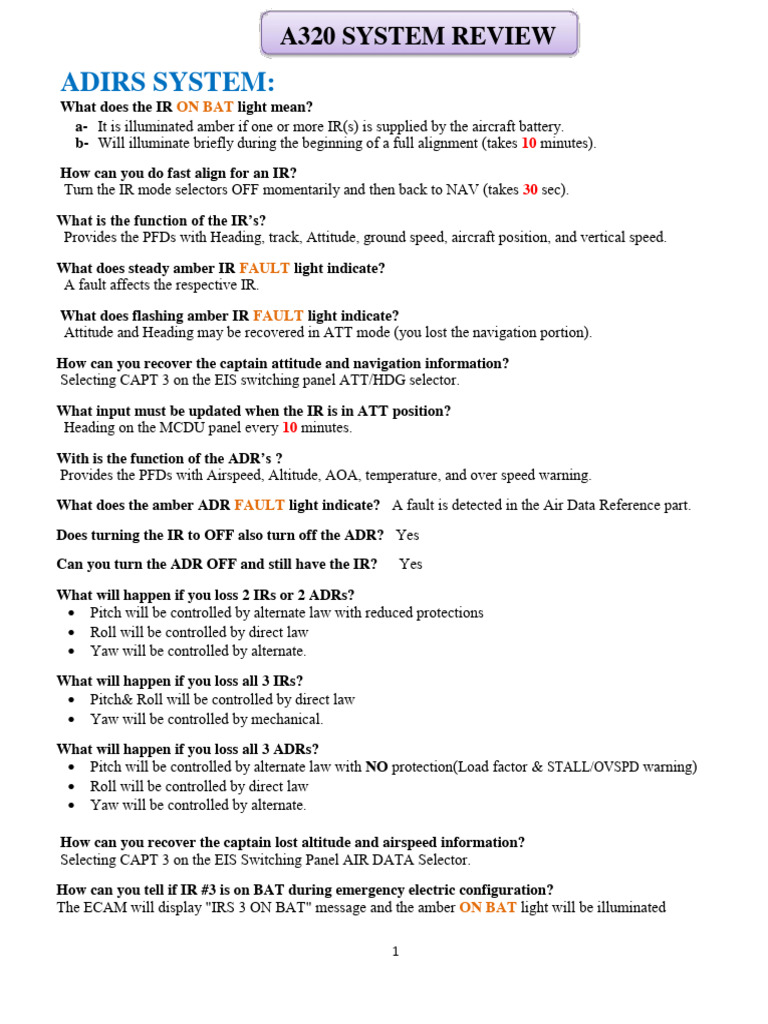 A320 Original Oral Questions | PDF | Flight Control Surfaces | Flight ...