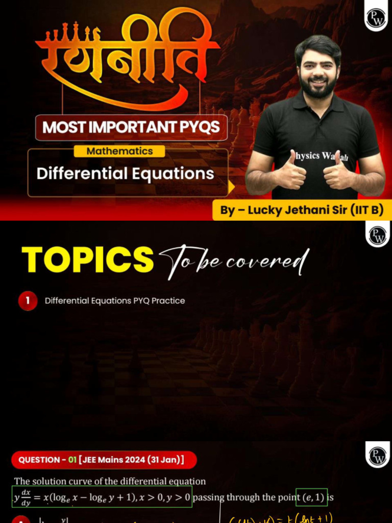 Differential Equations - Class Notes | PDF