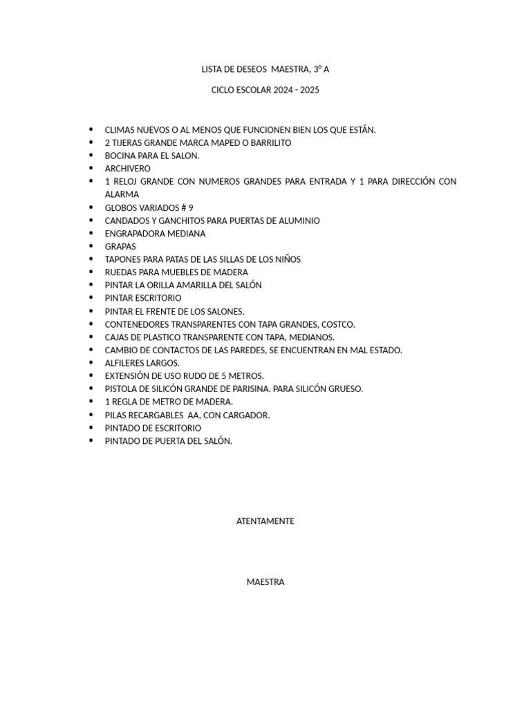 LISTA DE DESEOS | PDF