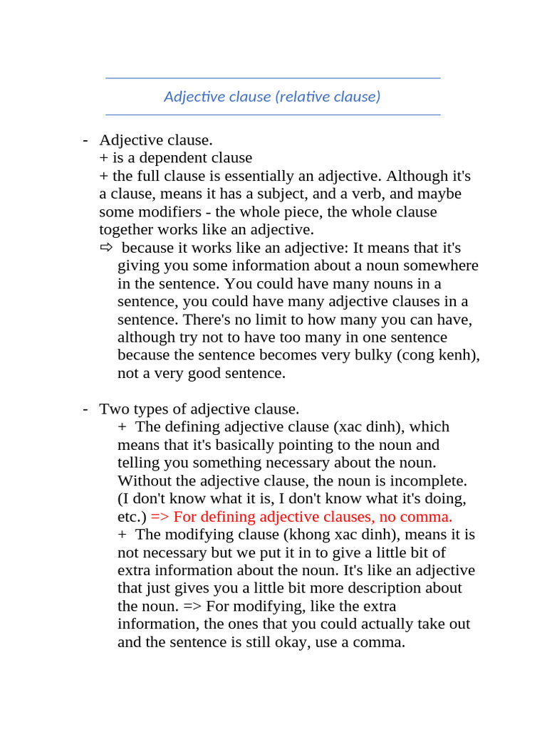 Understanding Adjective Clauses | PDF | Adjective | Clause