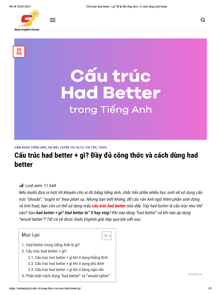 Had Better +would Rather | PDF