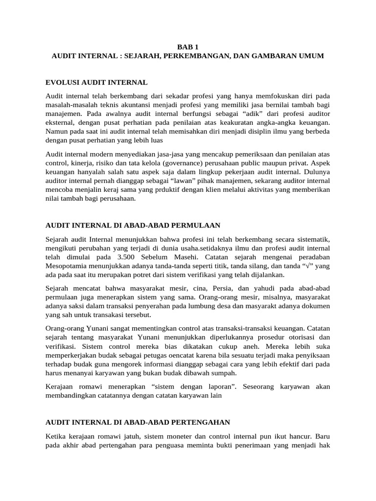Evolusi dan Peran Audit Internal | PDF