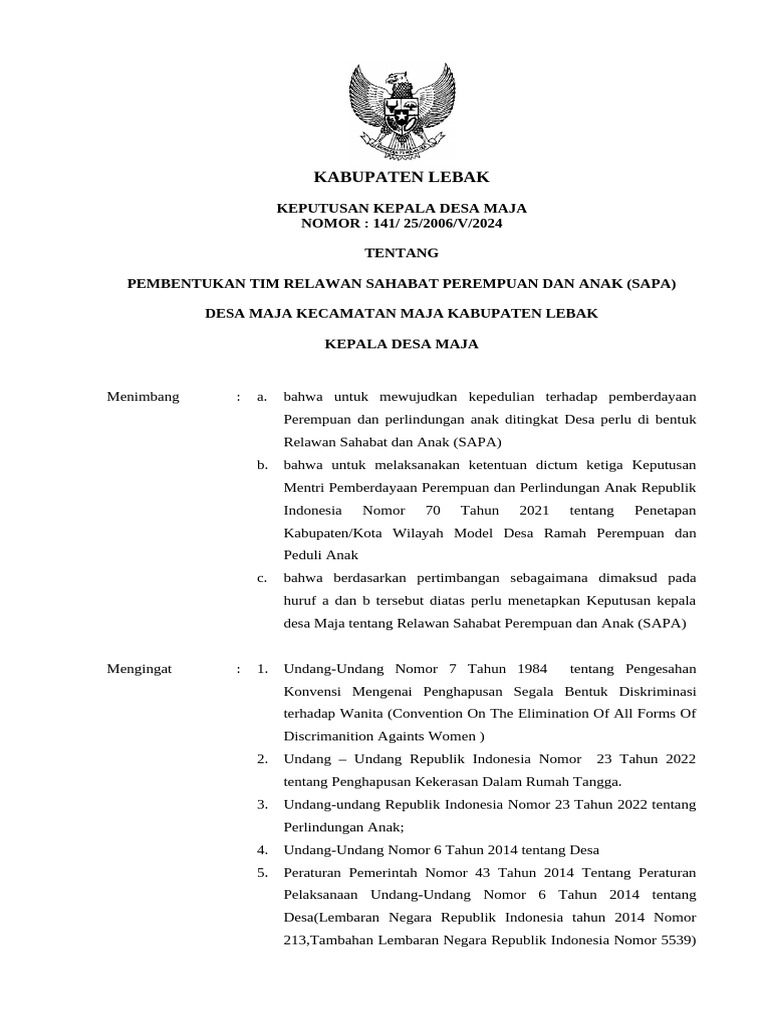 SK Relawan Sapa | PDF