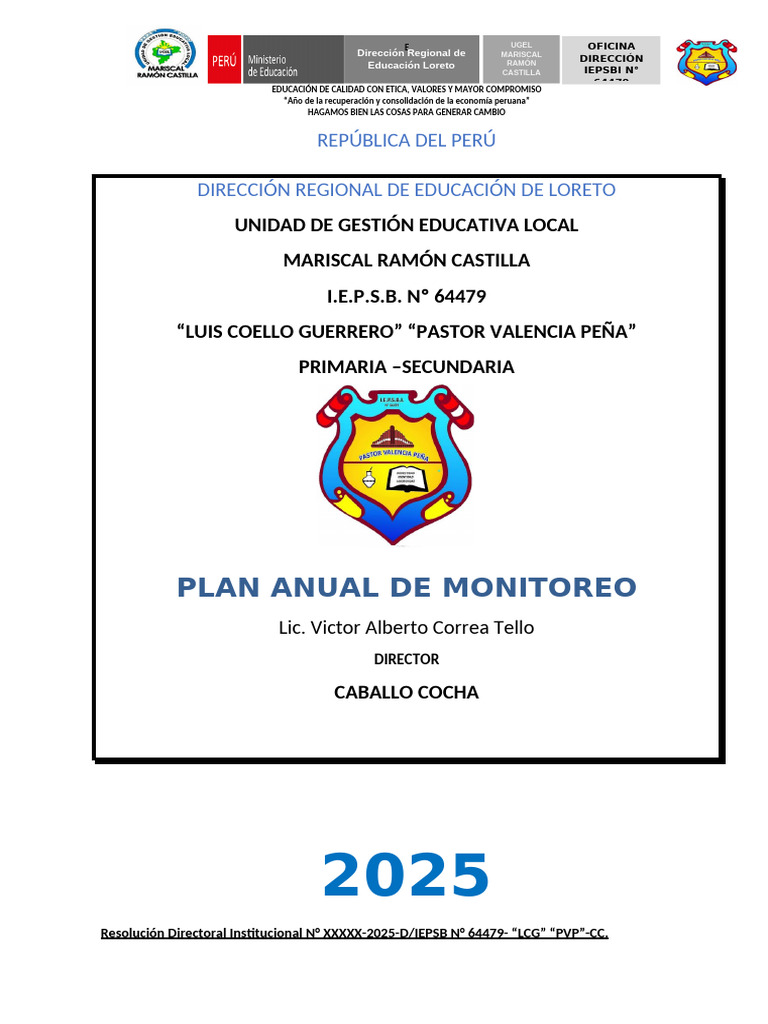 Plan de Monitoreo y Acompañamiento PVP 2025 | PDF | Enseñando | Plan de estudios