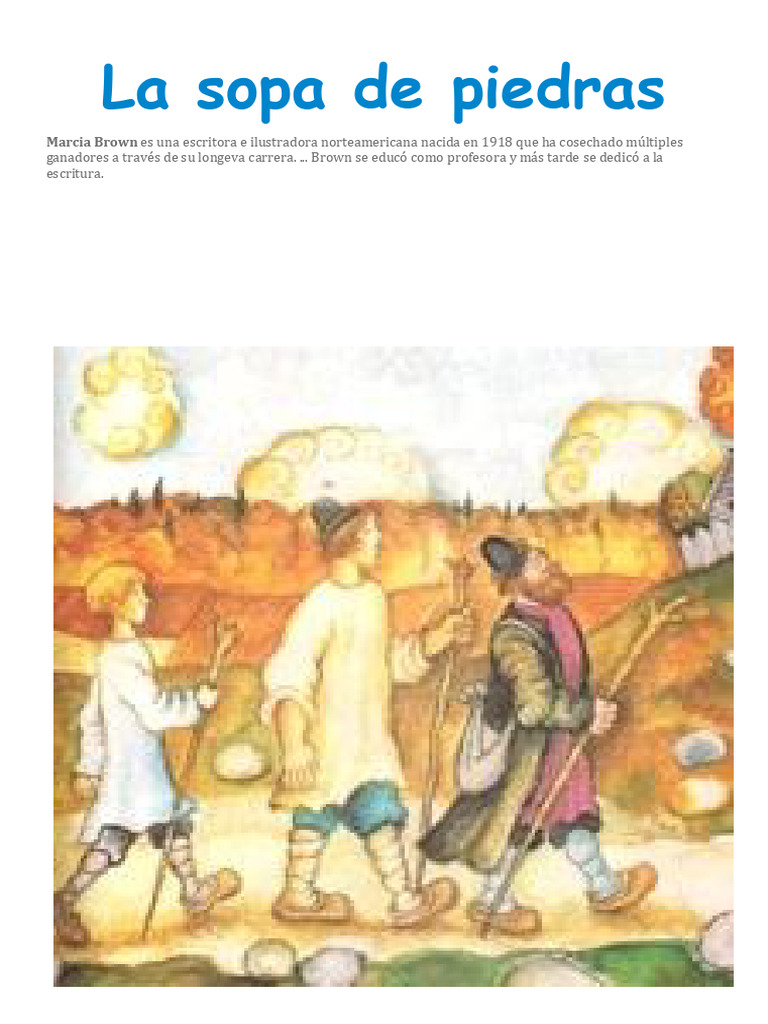 Sopa de Piedras: Un Cuento de Generosidad | PDF