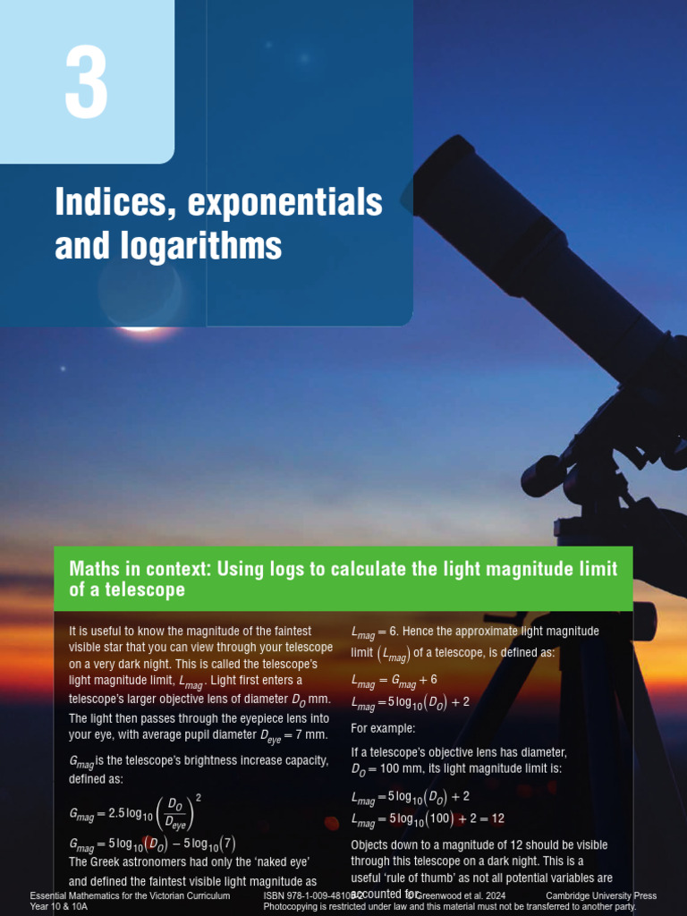 Telescope Light Magnitude Limit Calculation | PDF | Multiplication ...