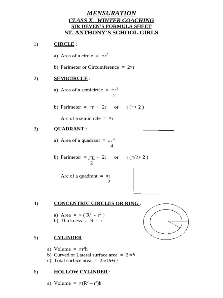Mensuration | PDF