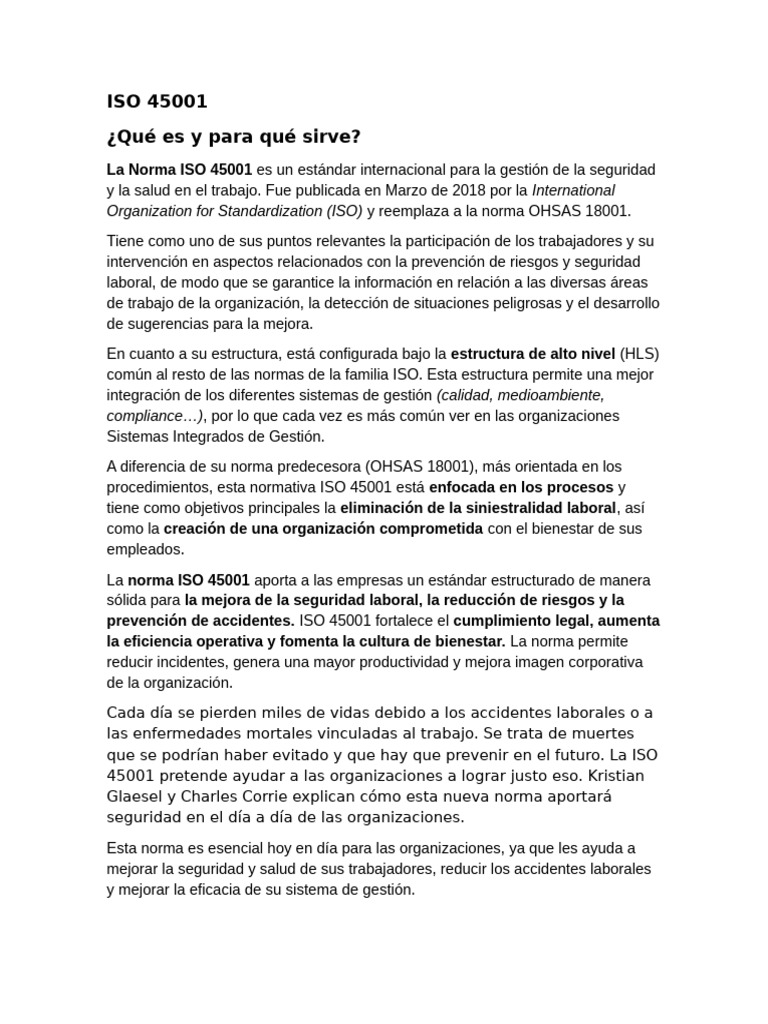 ISO 45001 Parte 1 | PDF