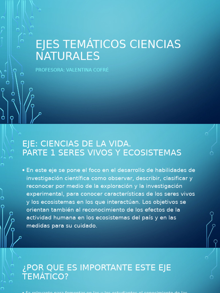 Ejes Temáticos y Didáctica de Las Ciencias Naturales | PDF | Aprendizaje | Conocimiento