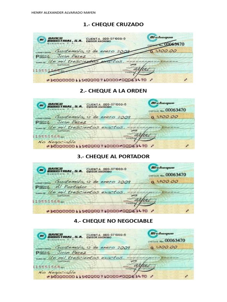 Modelos de cheques | PDF