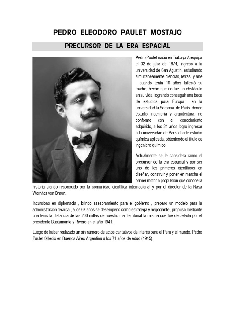 PEDRO PAULET - BIOGRAFIA | PDF