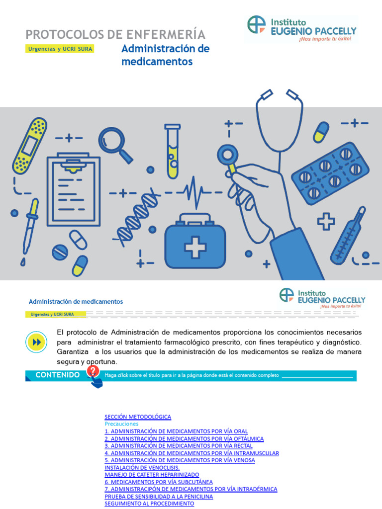 Clase XV - Protocolo de Administración de Medicamentos Farmacia I-B 2024-I | PDF | Medicamentos ...