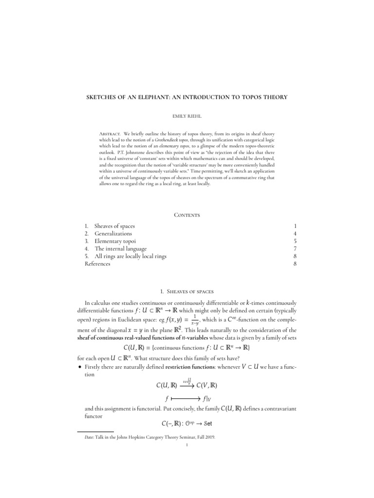 Introduction to Topos Theory | PDF | Ring (Mathematics) | Geometry
