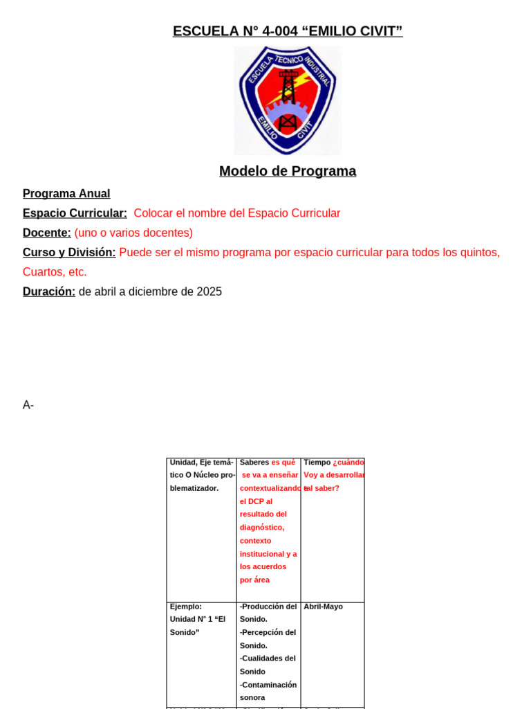 Modelo de Programa-1 | PDF