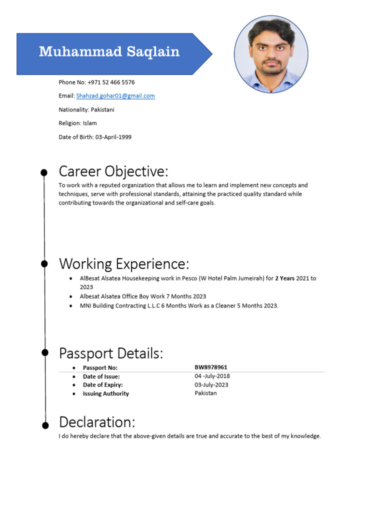 Saqlain Gohar CV 2024 22-Jan-2024 | PDF