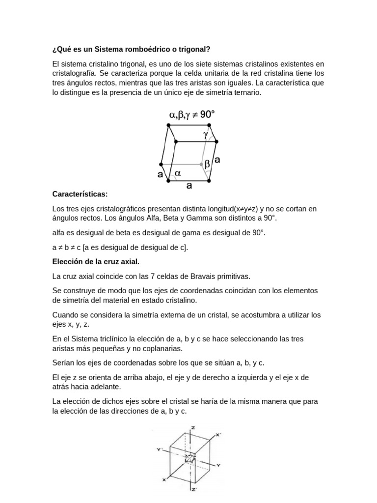 Sistema Romboédrico o Trigonal | PDF | Estructura cristalina ...