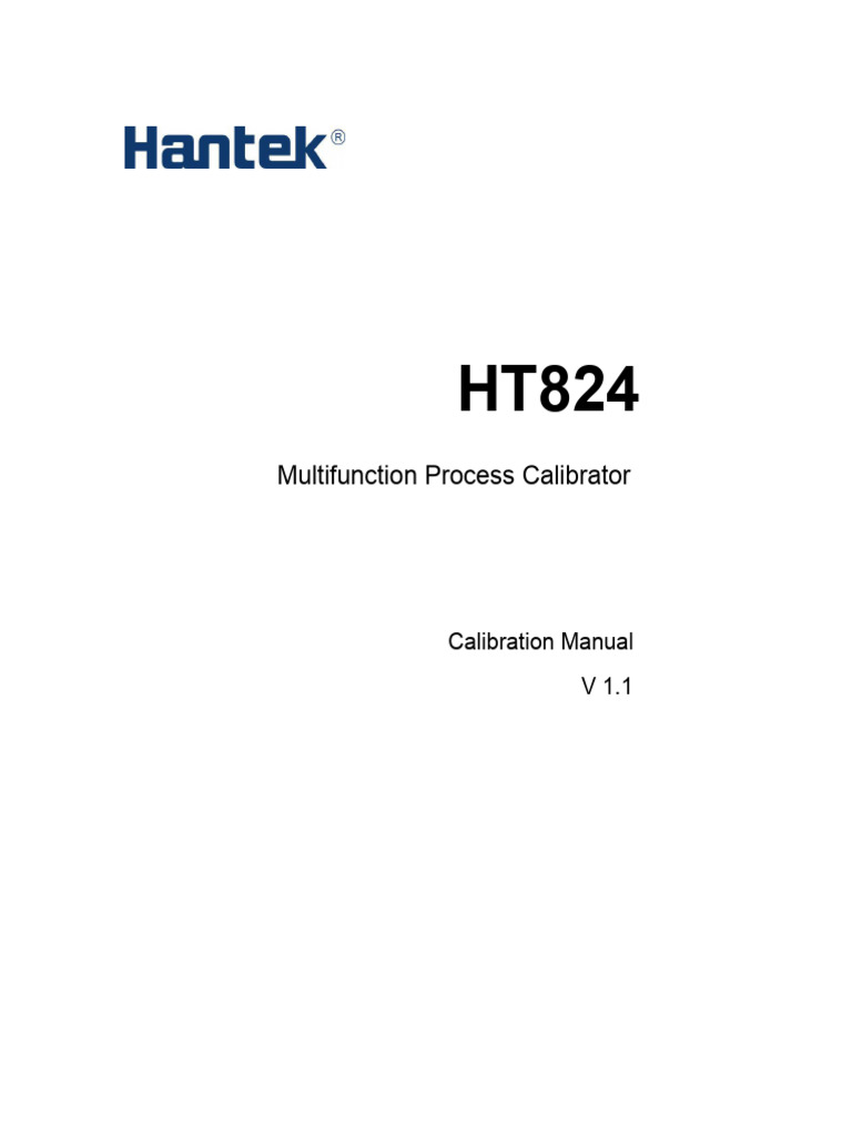 HT824 Calibration Manual | PDF | Calibration | Thermocouple