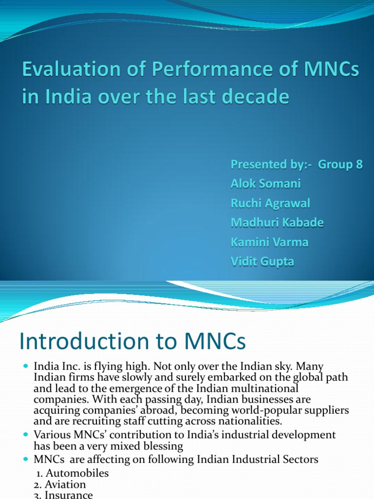 MNC Presentation | Multinational Corporation | Foreign Direct Investment
