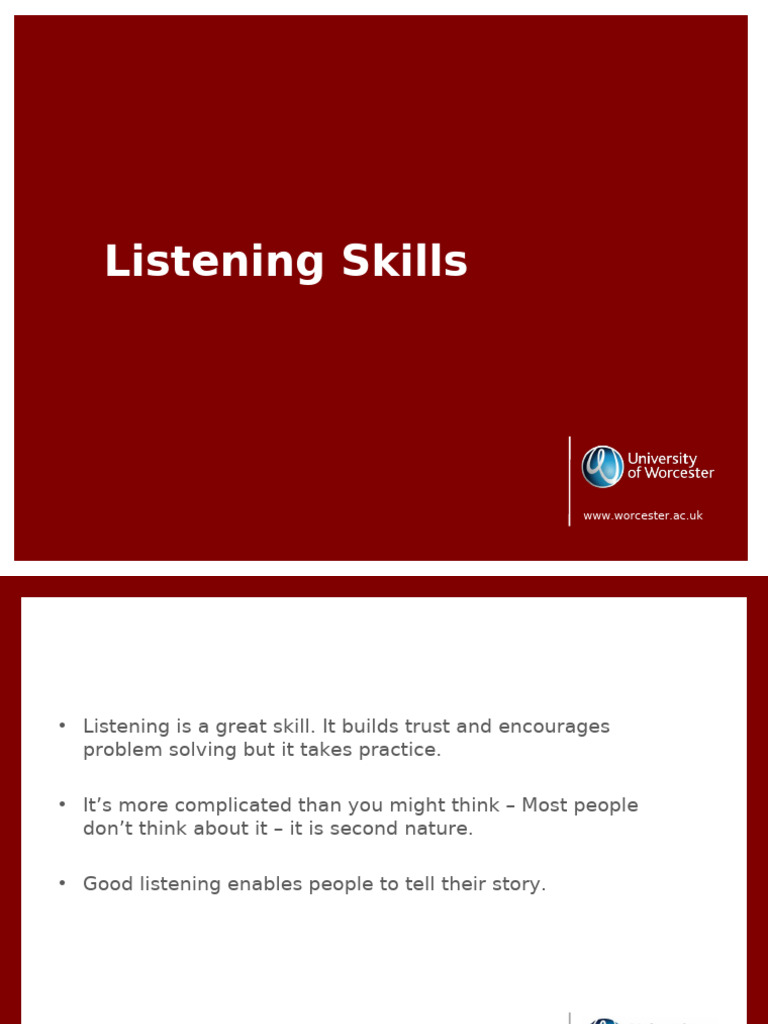 5 Listening Skills 2 2 | PDF | Body Language | Nonverbal Communication