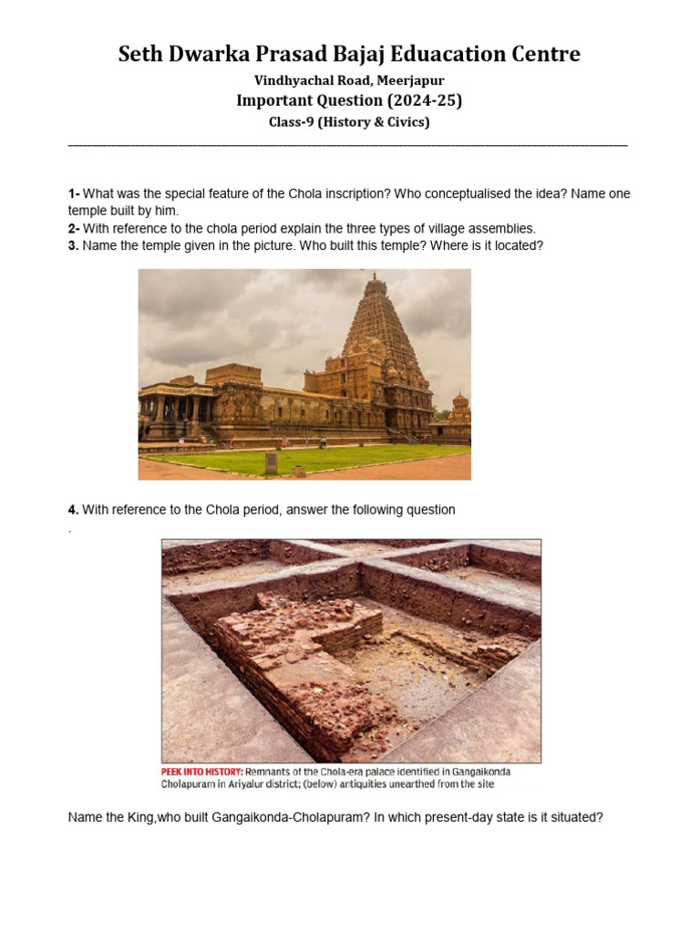 Class 9 History & Civics Important Questions | PDF | Government