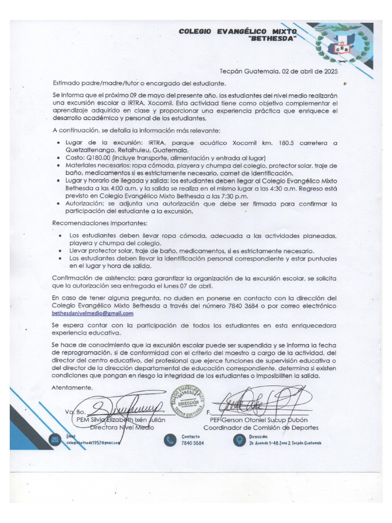 Circular Excursión 2025 | PDF