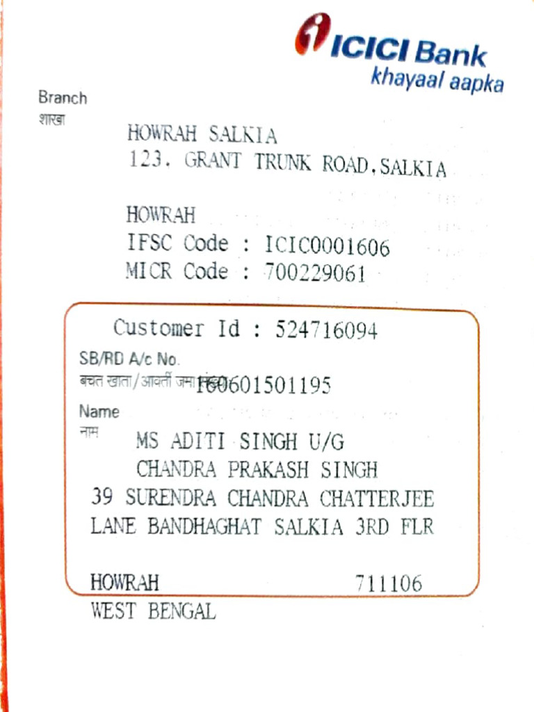 Aditi Singh ICICI BANK | PDF