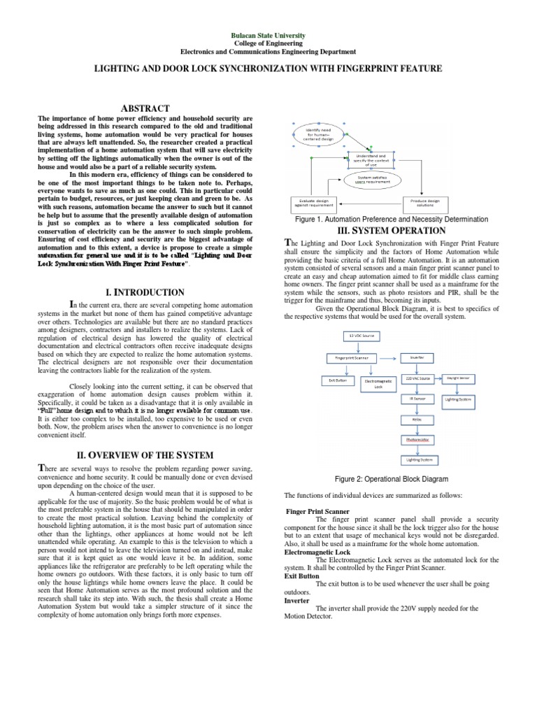Lighting and Door Lock Synchronization With Fingerprint Feature | PDF ...