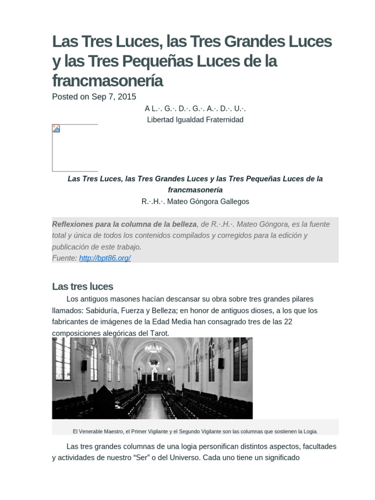 Las Tres Luces | PDF | Masonería | Verdad