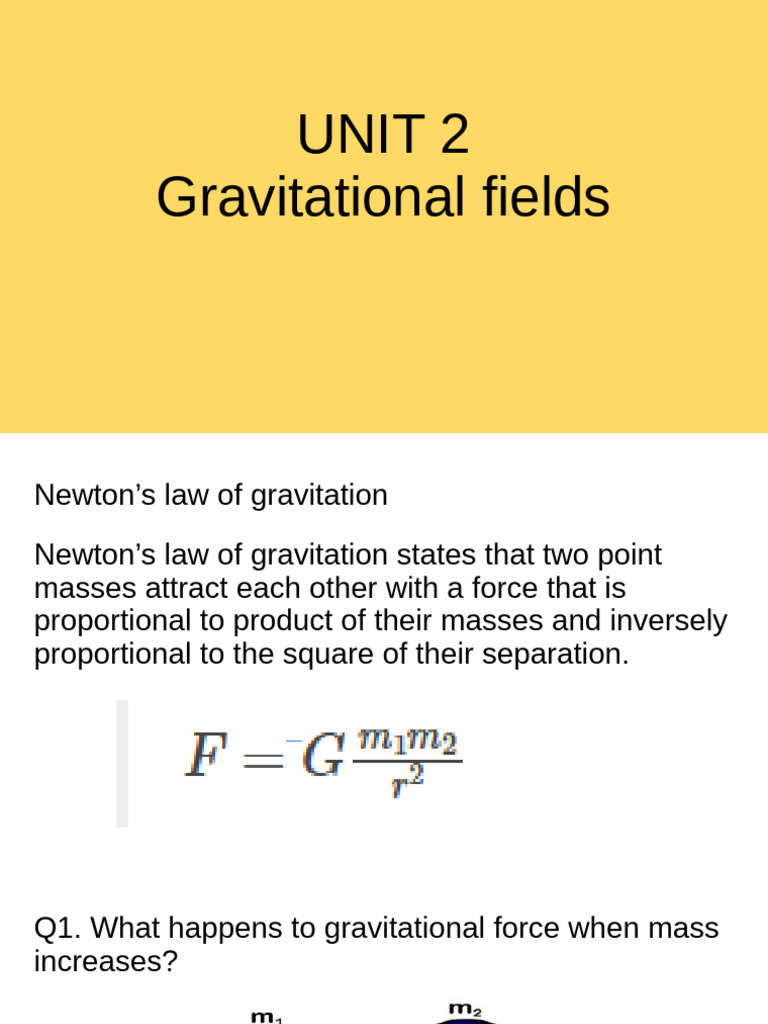 Gravitational Fields-Gr 11 | PDF | Newton's Law Of Universal ...