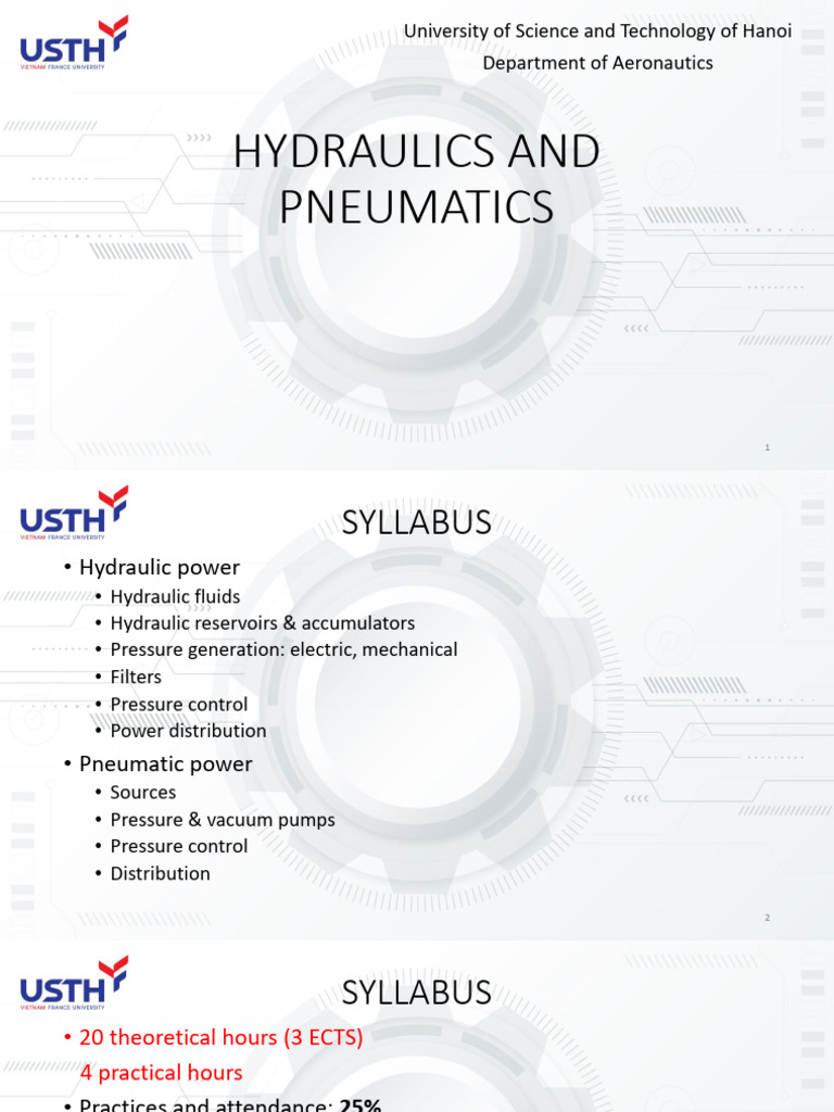 Lecture 1 - Hydraulics and Pneumatics | PDF | Fluid Dynamics | Reynolds Number