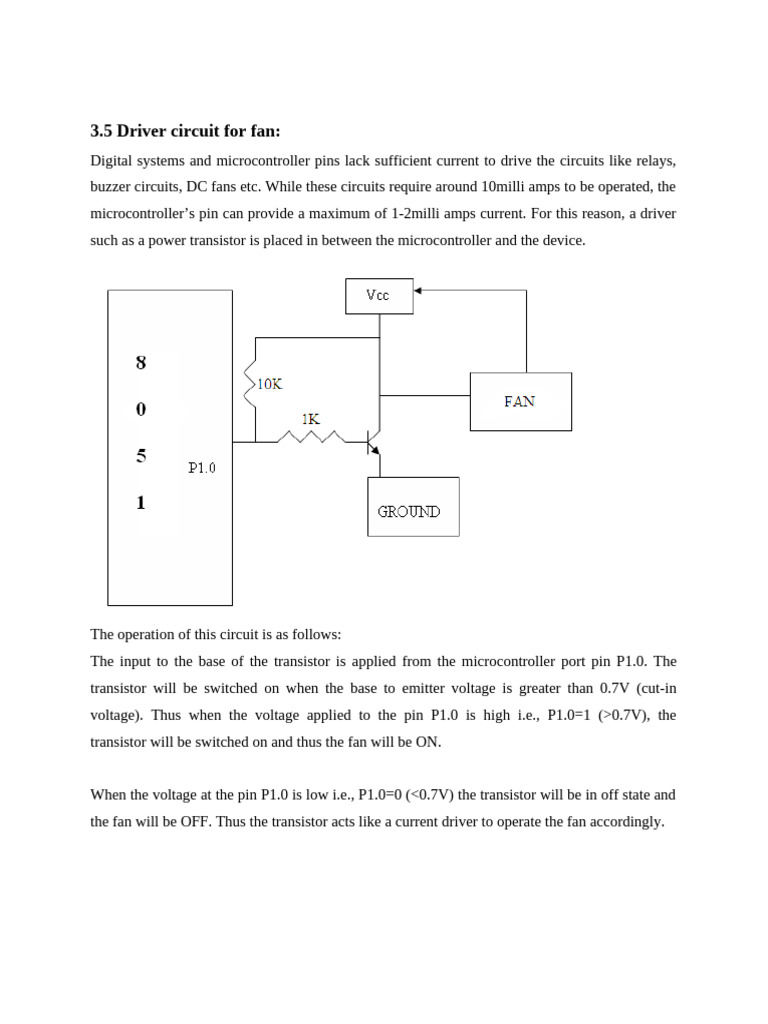 Microcontroller Fan Driver Circuit | PDF