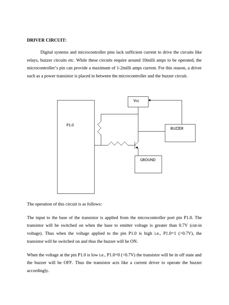 Buzzer Driver Circuit Configuration | PDF