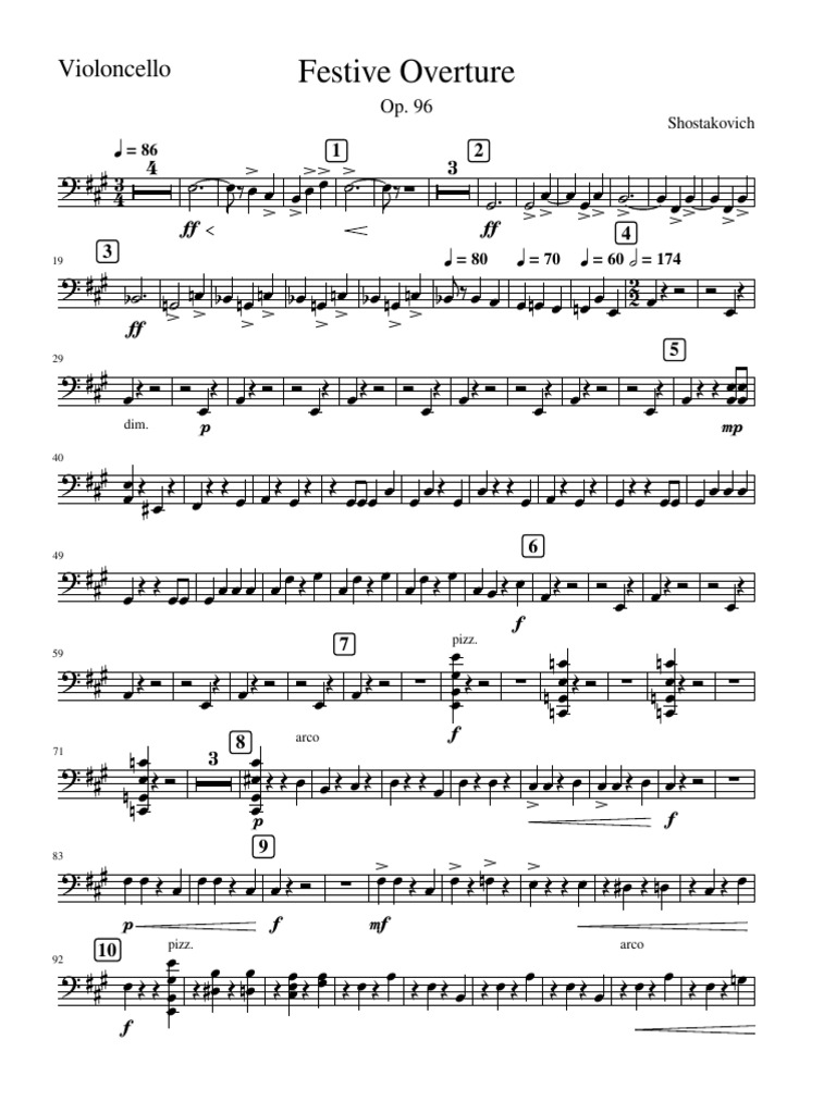 Festive Overture Cello | PDF