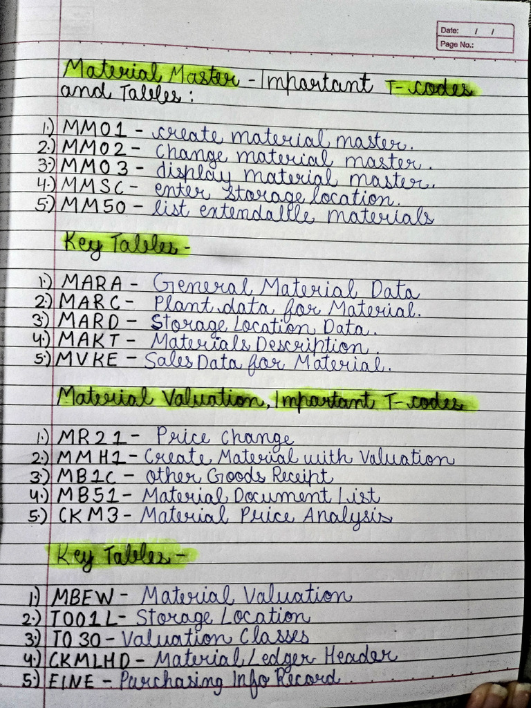MM and MV Detailed Explanation, With T-codes | PDF