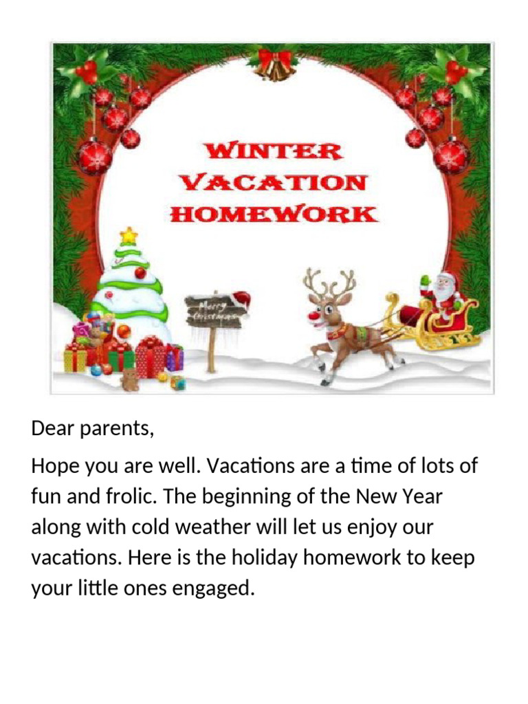 Shaurya Negi Winter Holiday Homework 2023 | PDF