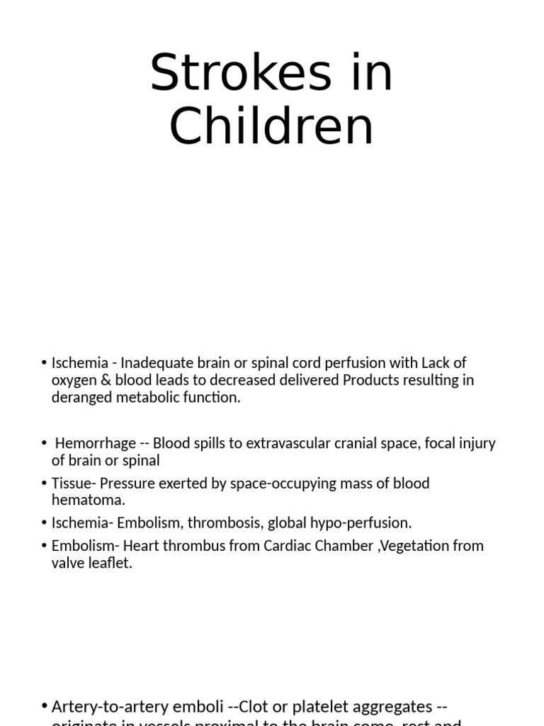 Understanding Strokes in Children | PDF | Stroke | Thrombosis